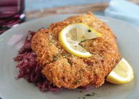 Pork Schnitzel with Braised Red Cabbage Recipe