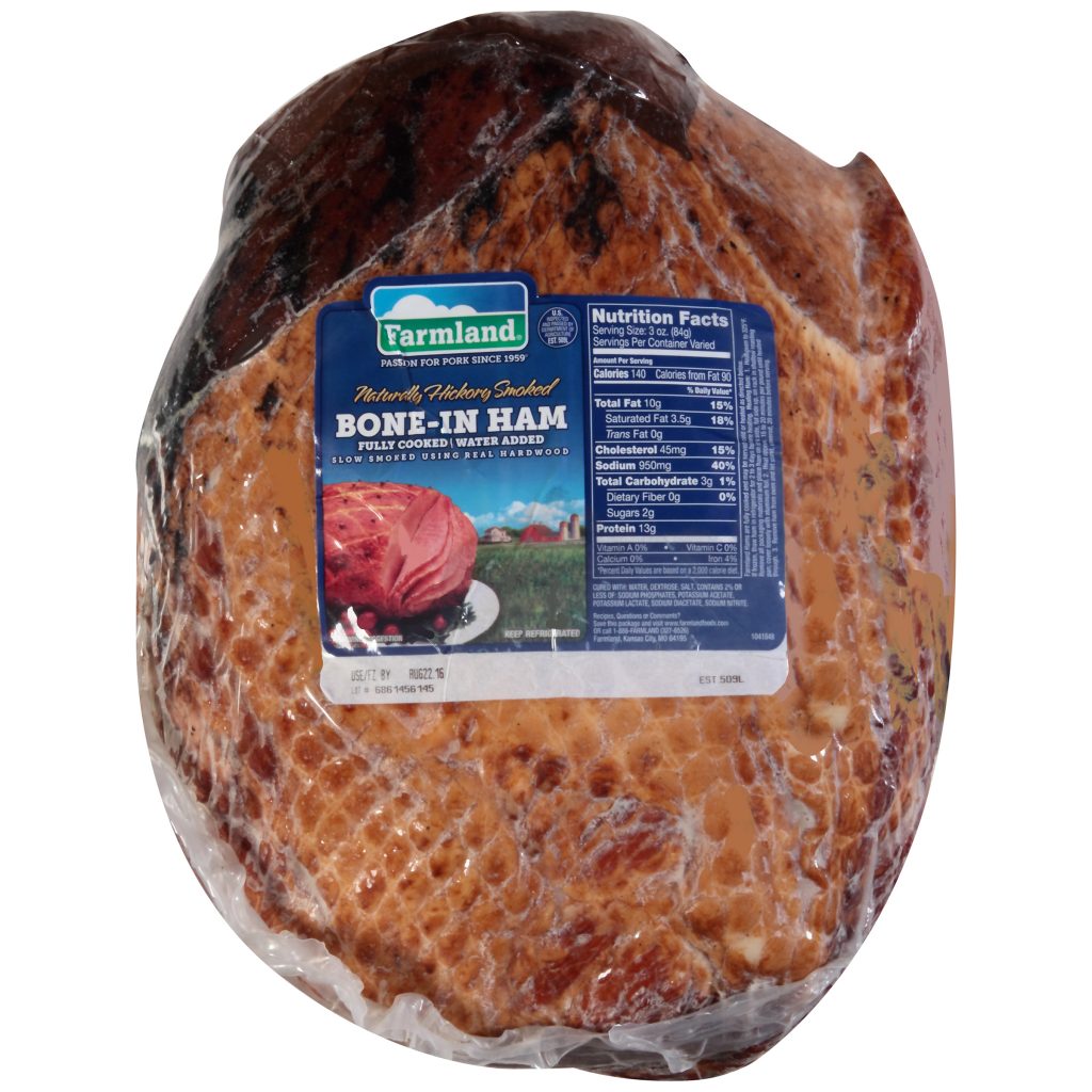 Smoked Bone-In Ham, Water Added, 16-22 Pounds per Ham, 3 Hams per Case ...